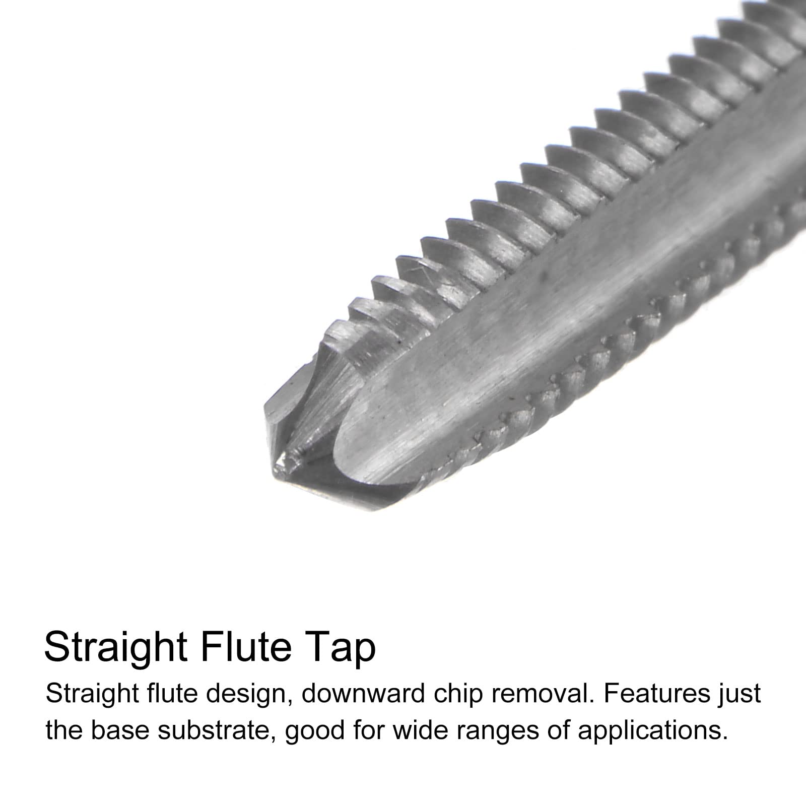 uxcell Tap & Bit Sets, M4 x 0.7 H2 Straight Flute Machine Thread Milling Tap 80mm Extra Long, 4mm High Speed Steel (HSS) Twist Drill Bit