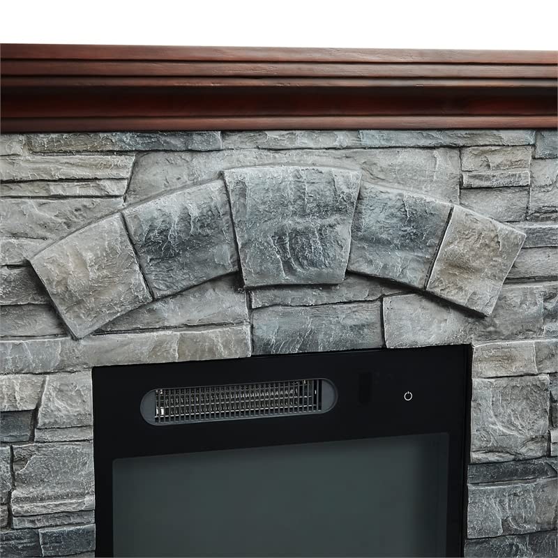 LIVILAND 40 in. Magnesium Oxide Freestanding Electric Fireplace in Gray