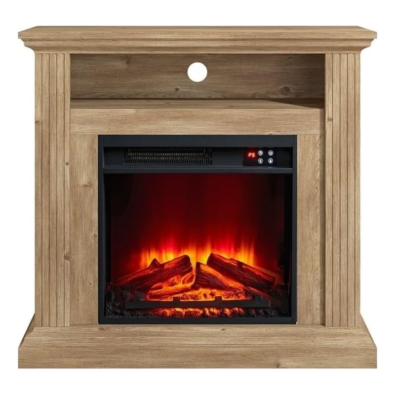 LIVILAND Cozy 32" Freestanding Electric Fireplace - Tuscan Walnut