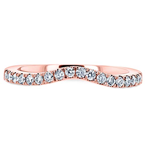 Kobelli Lab Grown Diamond Womens Curved Wedding Band 1/5 CTW 14k Rose Gold (DEF/VS), 7