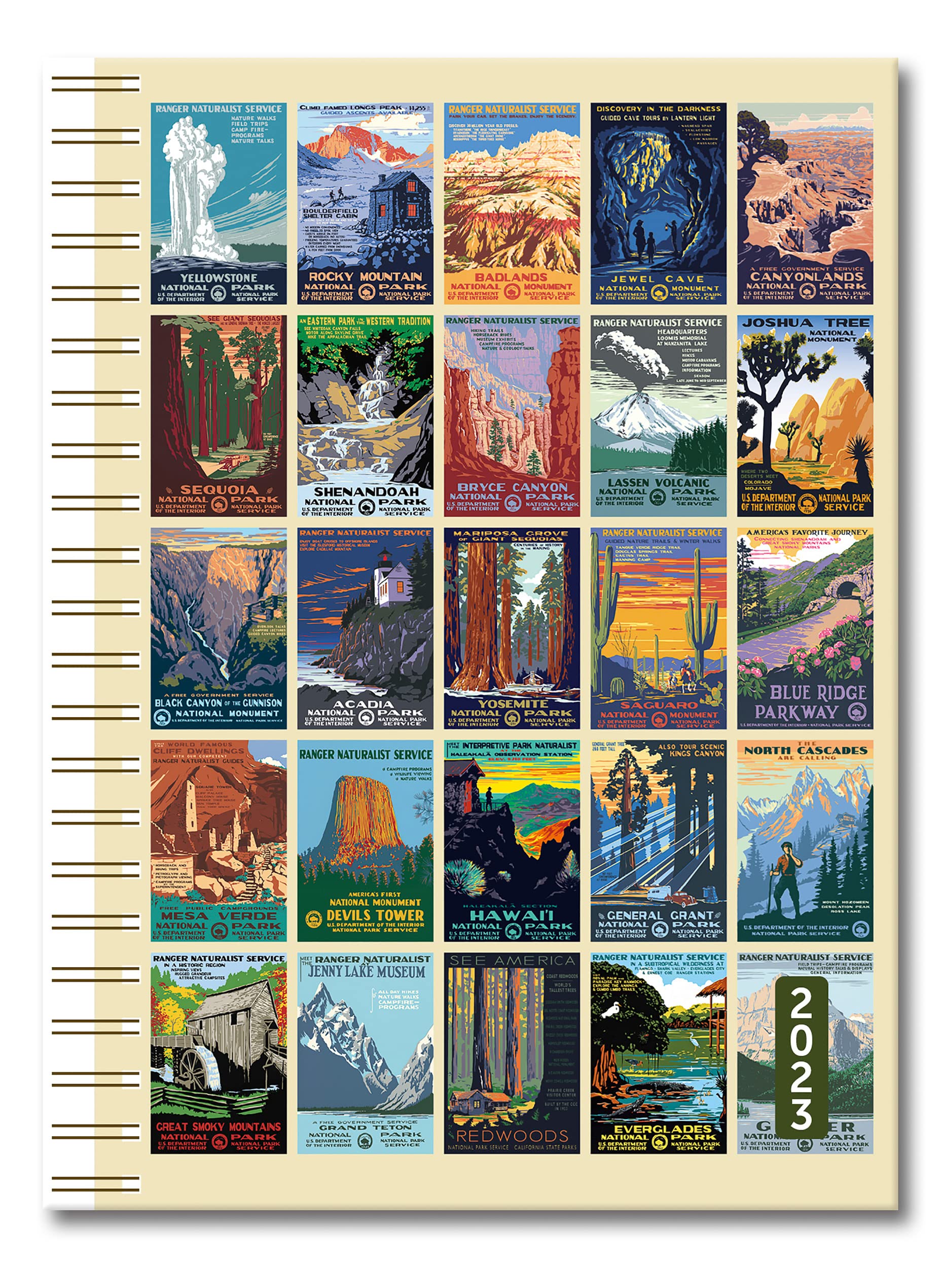 National Parks Poster Art of The WPAs, August 2022 – December 2023, Weekly Planner 2023, 5.75" x 8.25" Flexi-Cover Planner Calendar Schedule Organizer - 18 Months