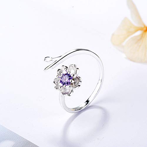 PULABO Simple and Sophisticated DesignRing for Women Open Purple Diamond Adjustable Ring Women Jewelry Durable and Practical