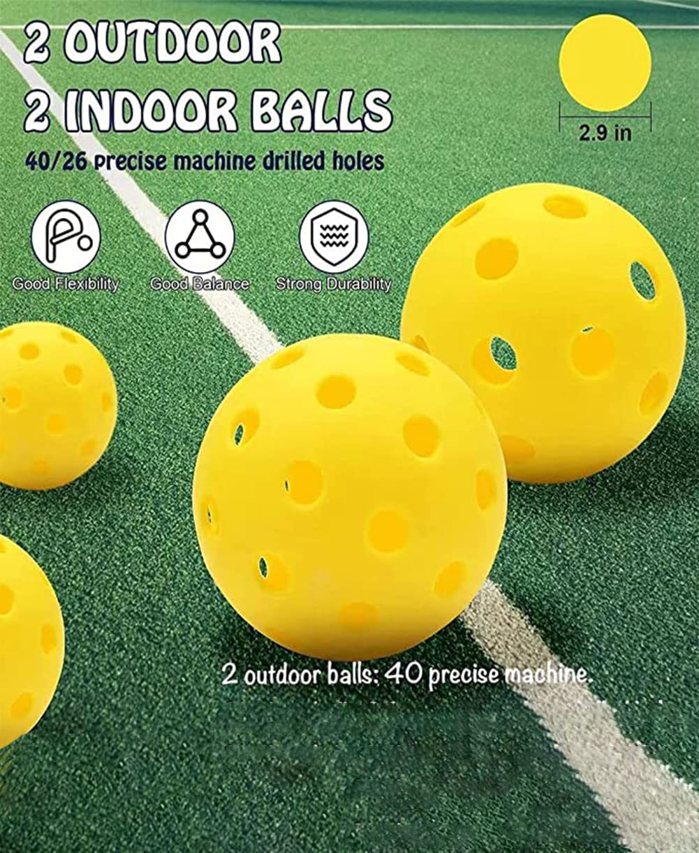 Musical Skull Pickleball Paddles,Pickleball Paddle Set with 2 Paddles and 4 Pickle Balls and Portable Pickle Ball Bag