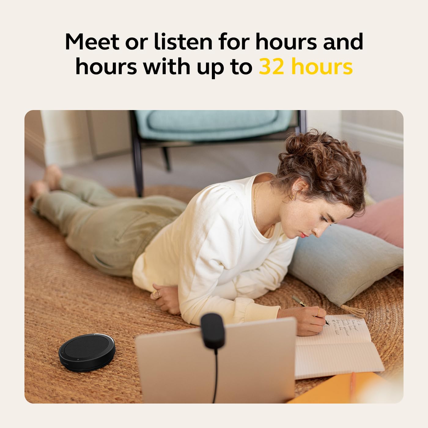 Jabra Speak2 75 Wireless Bluetooth Speakerphone - Portable Speaker with 4 Noise-Cancelling Mics, 65mm Full-Range Speakers & USB-A Bluetooth Adapter - Certified Microsoft Teams Speaker - Dark Grey