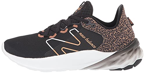 New Balance Women's Fresh Foam Roav V2 Sneaker, Black/White/Copper Metallic, 8
