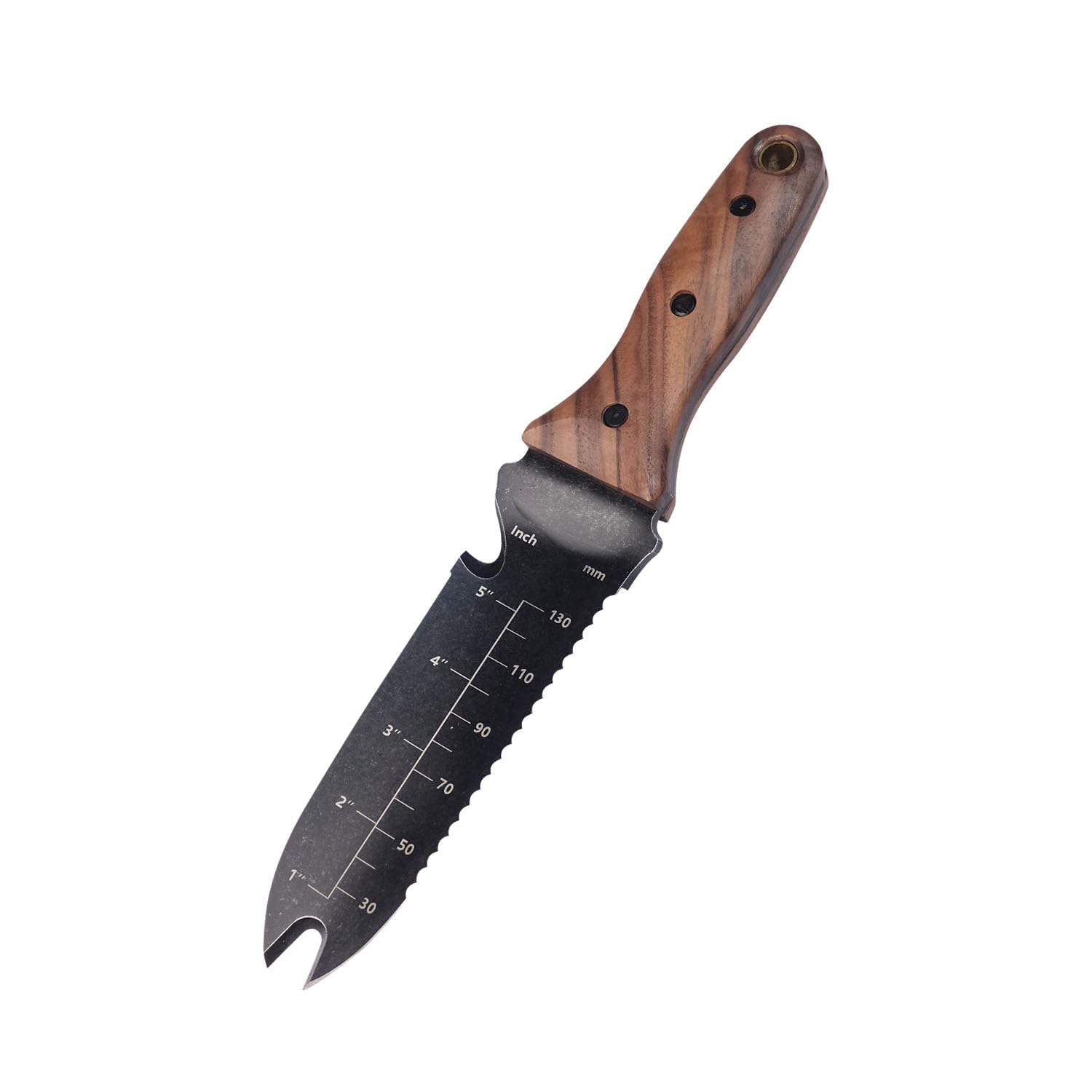 MOTEECRAG Professional Hori Hori Gardening Knife Full-Tang 8CR Soil Knife Multifunctional Manual Weed Puller Digging Knife for Planting Cultivating