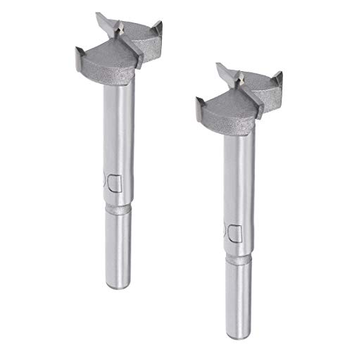 uxcell Forstner Drill Bits 26mm, Tungsten Carbide Wood Hole Saw Auger Opener, Woodworking Hinge Hole Drilling Boring Bit Cutter, 2pcs (Gray)