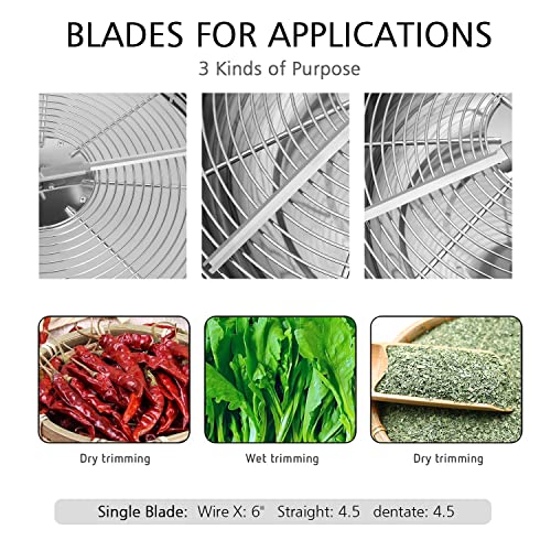 PROFECTUS 6-Pack 19" Leaf Bowl Trimmer Replacement Stainless Cutting Serrated 3 Straight Blades & 3 Serrated Blades