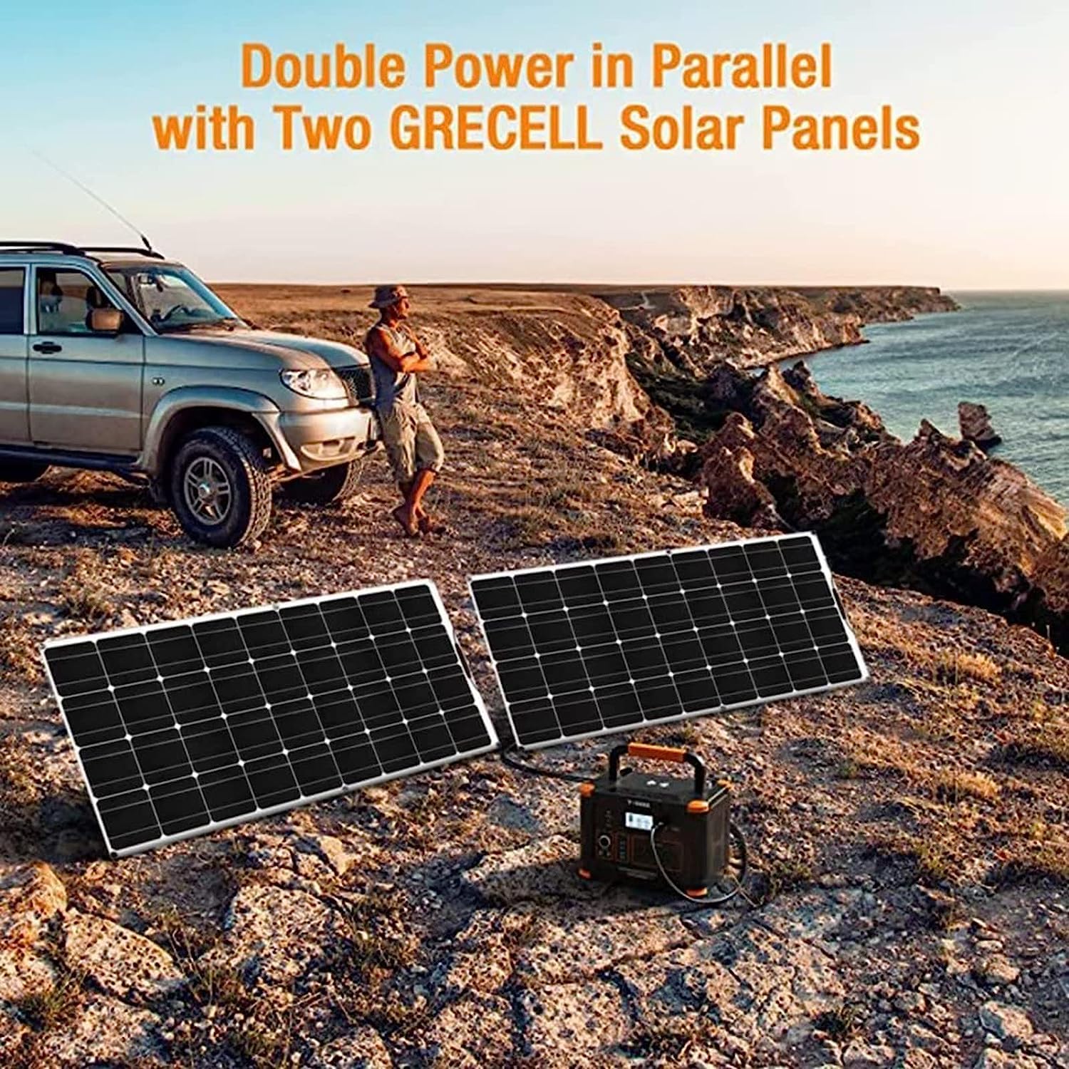LOPMQRV 800 Watt Solar Panel Kit, with 1pcs car Inverter & 1pcs 40A Charge Controller 2pcs 400 Watt Flexible Monocrystalline Solar Panel for 12-24V Battery Charging Car Battery Camper RV Yacht Boat