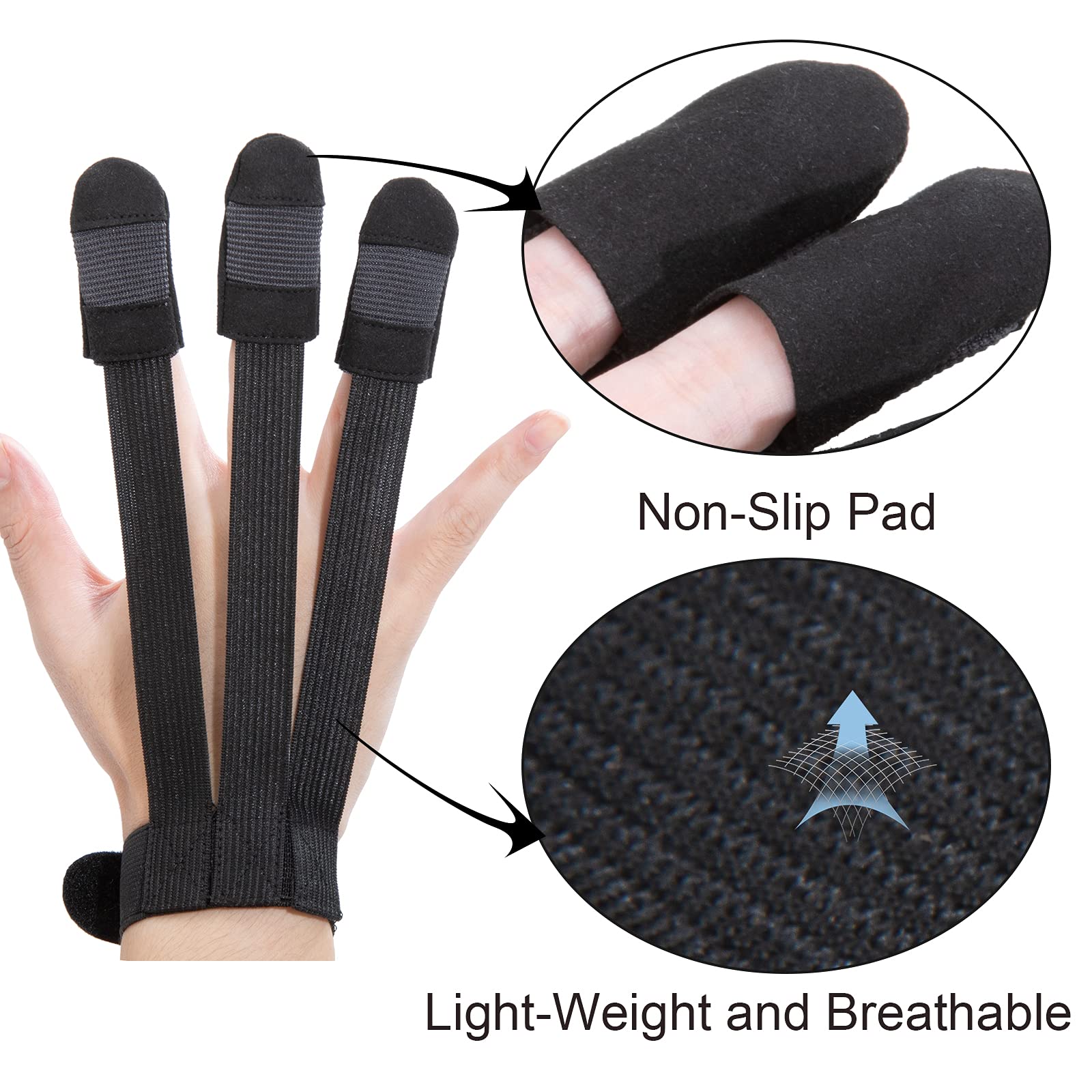 ONLYFU Archery Gloves Archery Shooting Gloves 3 Finger Protective Gloves for Youth Adult Beginner(Black)
