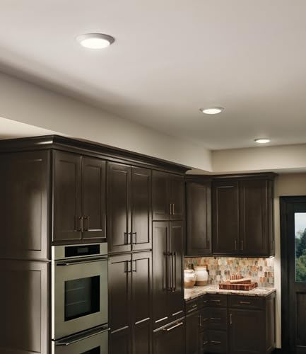 Kichler Gen I LED Downlight, 7.5" Ceiling Flush Mount Interior Dimmable Light, 2700K, (7.5" x 1.5"), White, 43846WHLED27