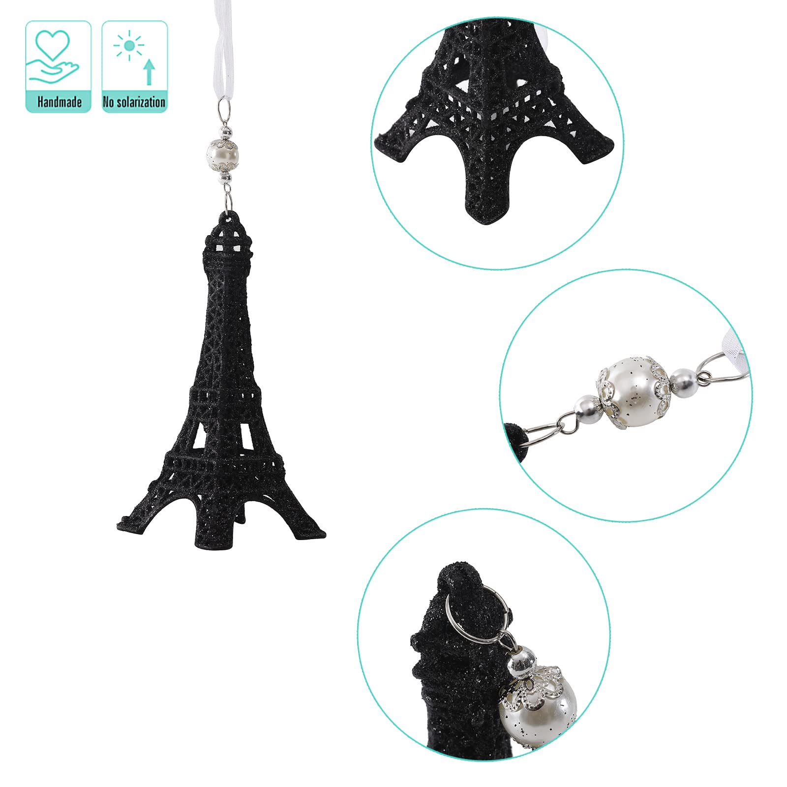 Kimura's Cabin Christmas Ornaments 6pcs Eiffel Tower Christmas Tree Decorations,for Home Party Wedding Decor (Silver Tower)