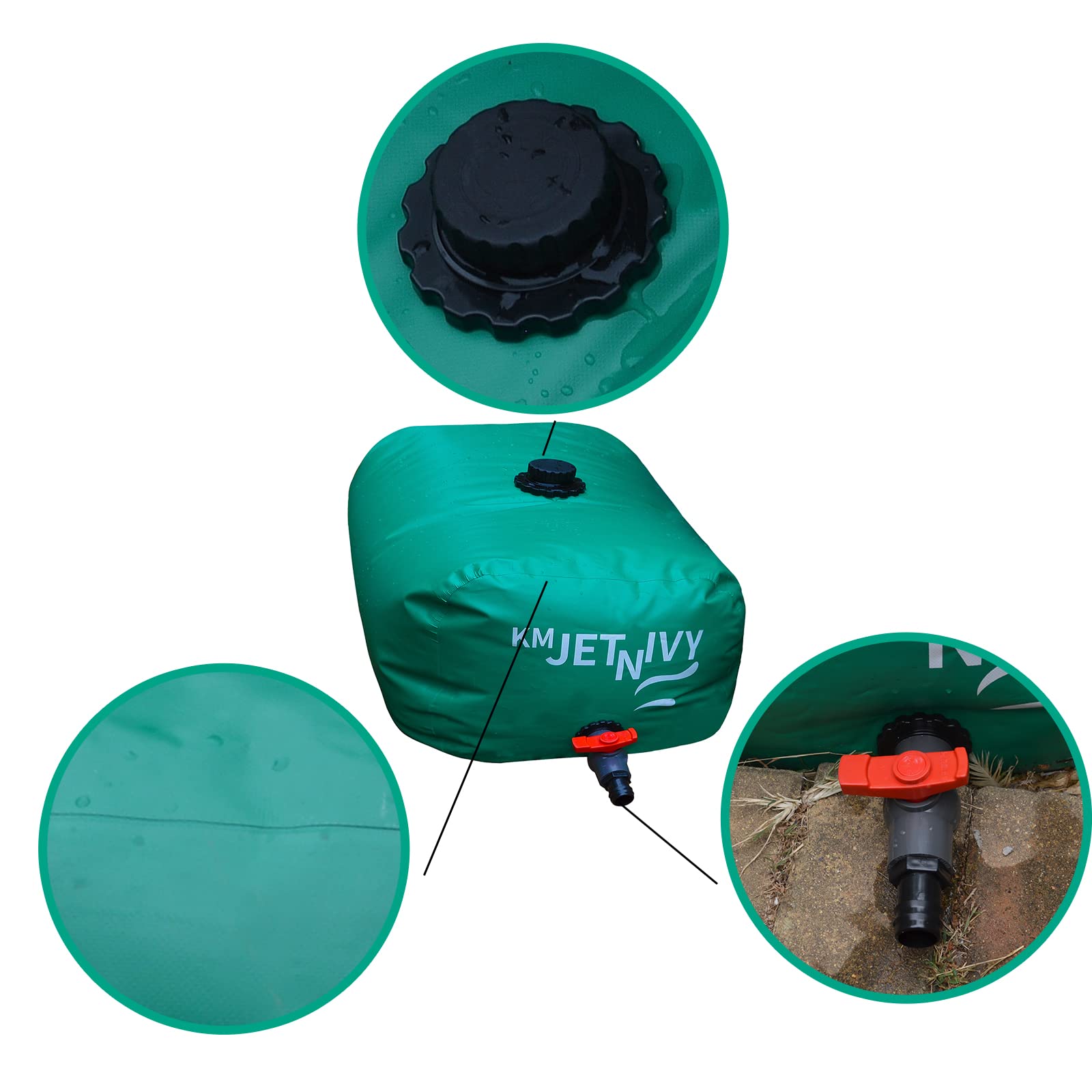 KMJETNIVY Water Storage Bladder, Collapsible Water Bladder Tanks, Large-Capacity Water Storage Container, Portable Emergency Water Storage Tank (Black 110L)