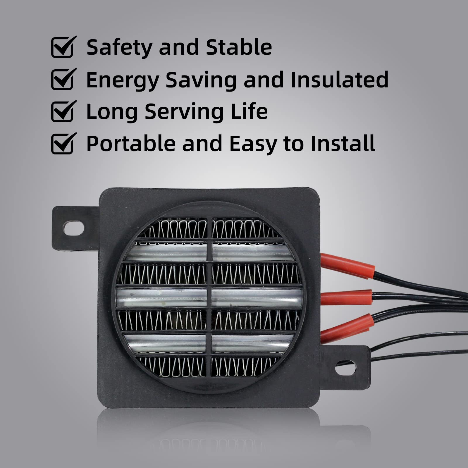 PTC Fan Heater with Power Cord 110V 400W Electric Ceramic Heating Element Energy Saving Constant Temperature Thermistor Insulation for 3D Printer Humidifier Air Conditioning, PTCYIDU