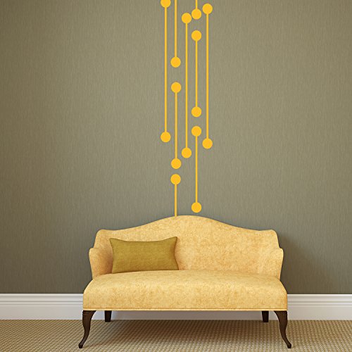 Vinyl Wall Art Decal - Geometric Digital Circuit - 60" x 16" - Trendy Modern Decor for Home Living Room Bedroom Office Workplace Peel Off Vinyl Sticker Decals (60" x 16"; Yellow)