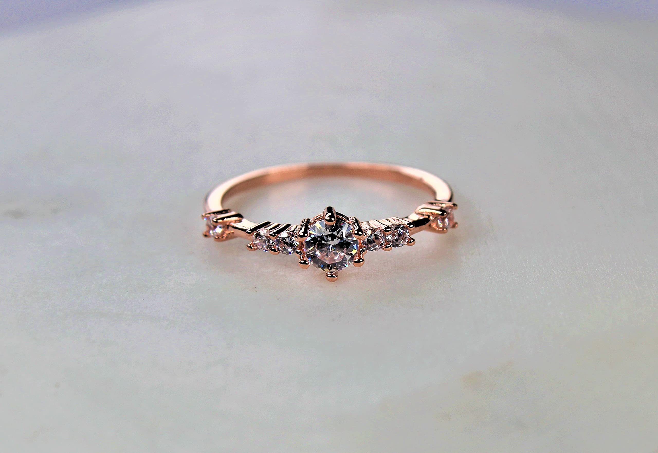 Natural Blue Sapphire Three Stone Ring in 925 Sterling Silver for Her- Cute Alexandrite Moissanite September Birthstone Rings For Women