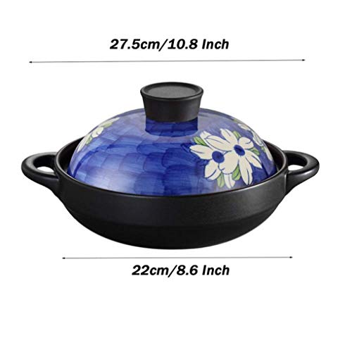MYYINGBIN 27.5cm Moroccan Tagine Pot Ceramic Casserole Slow Cooker High Temperature Resistance Stewpot Suitable for Oven Gas Stove Microwave Oven Electric Ceramic Stove
