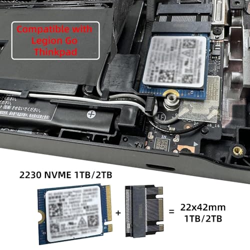 xiwai NVME M-Key NGFF B+M 22x30mm to 22x42mm Male to Female Extension Adapter Compatible with Legion Go ThinkPad 2230 2242 SSD