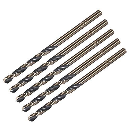 uxcell Reduced Shank Twist Drill Bits 3.2mm High Speed Steel 4341 with 3.2mm Shank 5 Pcs for Stainless Steel Alloy Metal Plastic Wood