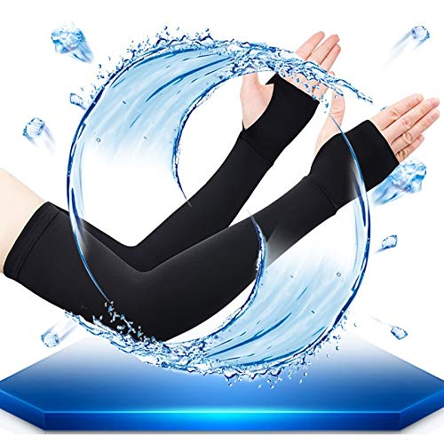 n/a 1 Pair Ice Fabric Arm Sleeves Warmers Summer Sports Protection Running Cycling Driving Reflective Sunscreen (Color : Light Gray, Size : Medium)