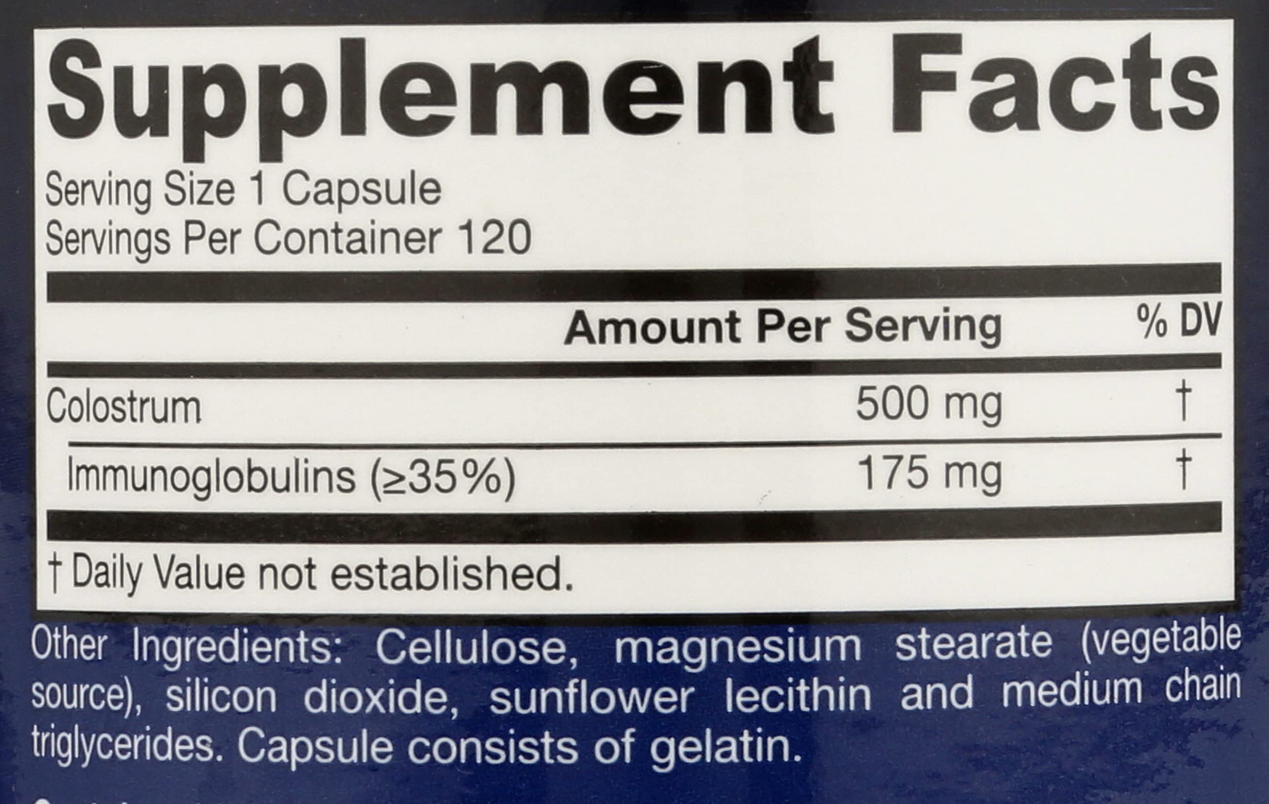 Jarrow Formulas Colostrum Prime Life 400 mg, Dietary Supplement, Immune and Gastrointestinal Support, 120 Capsules, 120 Day Supply