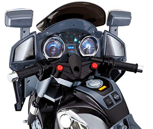 Kid Trax Police Rescue Motorcycle 6V Battery-Powered Ride-On Toy Black