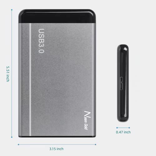 U&D 750GB 2.5 inches Portable External Hard Drive USB3.0 Mobile HDD Storage Compatible for PC, Desktop, Laptop, Mac, MacBook, Chromebook, Xbox One, Xbox 360, PS4 (750GB, Grey) UK-XJL-SXT-N21