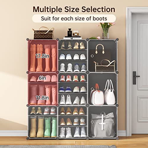 VIPZONE Shoe Rack Organizer Shoe Rack Shoe Storage Cabinet for Entryway Narrow Standing Stackable Space Saver (54 Pairs, Black)