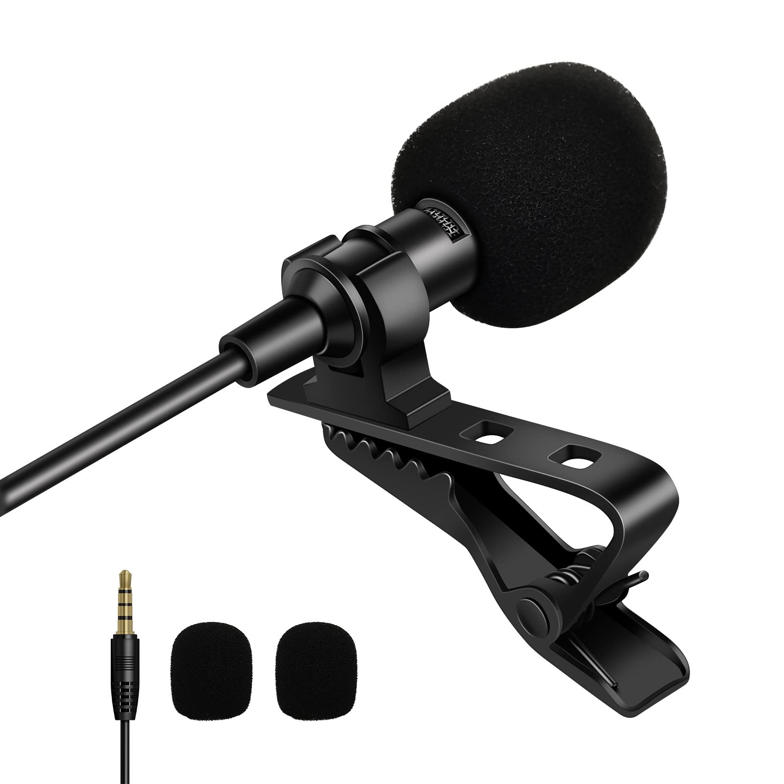 Mini Microphone for iPhone & Android Smartphone, Premium Lavalier Lapel Microphone for YouTube, Tiktok, Video, Interview, Professional Recording Microphone, Noise Cancellation, Great Sound Quality