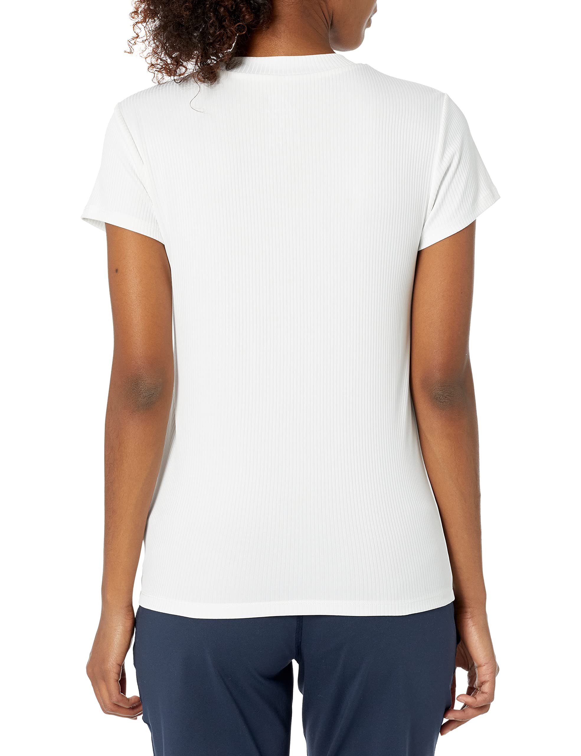 New Balance Women's Perfect Rib Short Sleeve, White, Large