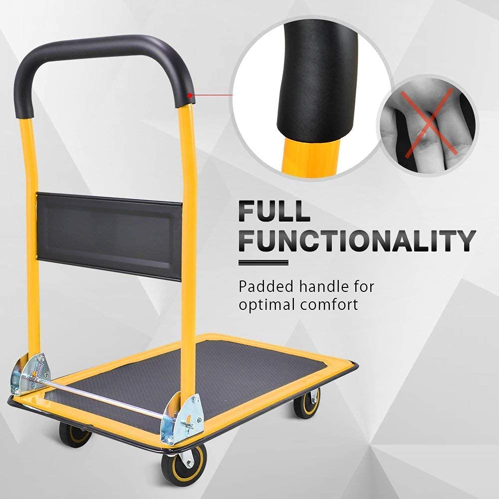 Wellmax Platform Cart Dolly 330lb Yellow and 660lb Blue Color
