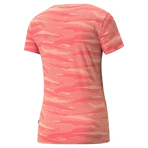 PUMA Women's Essentials+ Animal All Over Print Tee, Salmon, Small