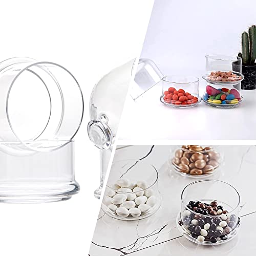 UMS 3-tier glass Stackable jar - Clear Apothecary Jars with Lid - Storage Container for Food, Candy, Biscuit, Cookie, Kitchen and Bathroom Organizer, Glass Pantry Jars