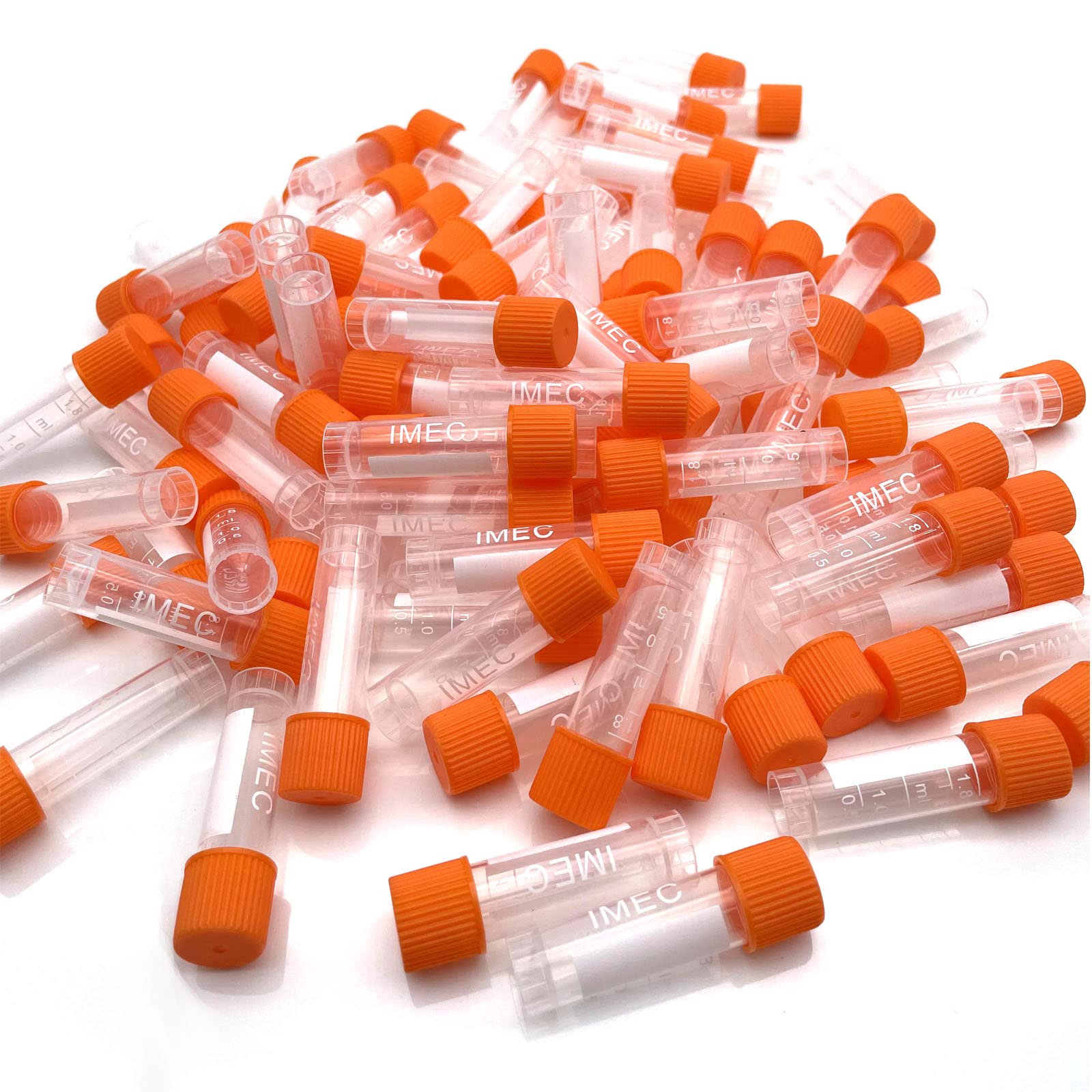 SANTOUSI Plastic Cryovial Test Tubes Cryovial Tubes 1.8ml Clear Sample Vial Container with Cap 100PCS