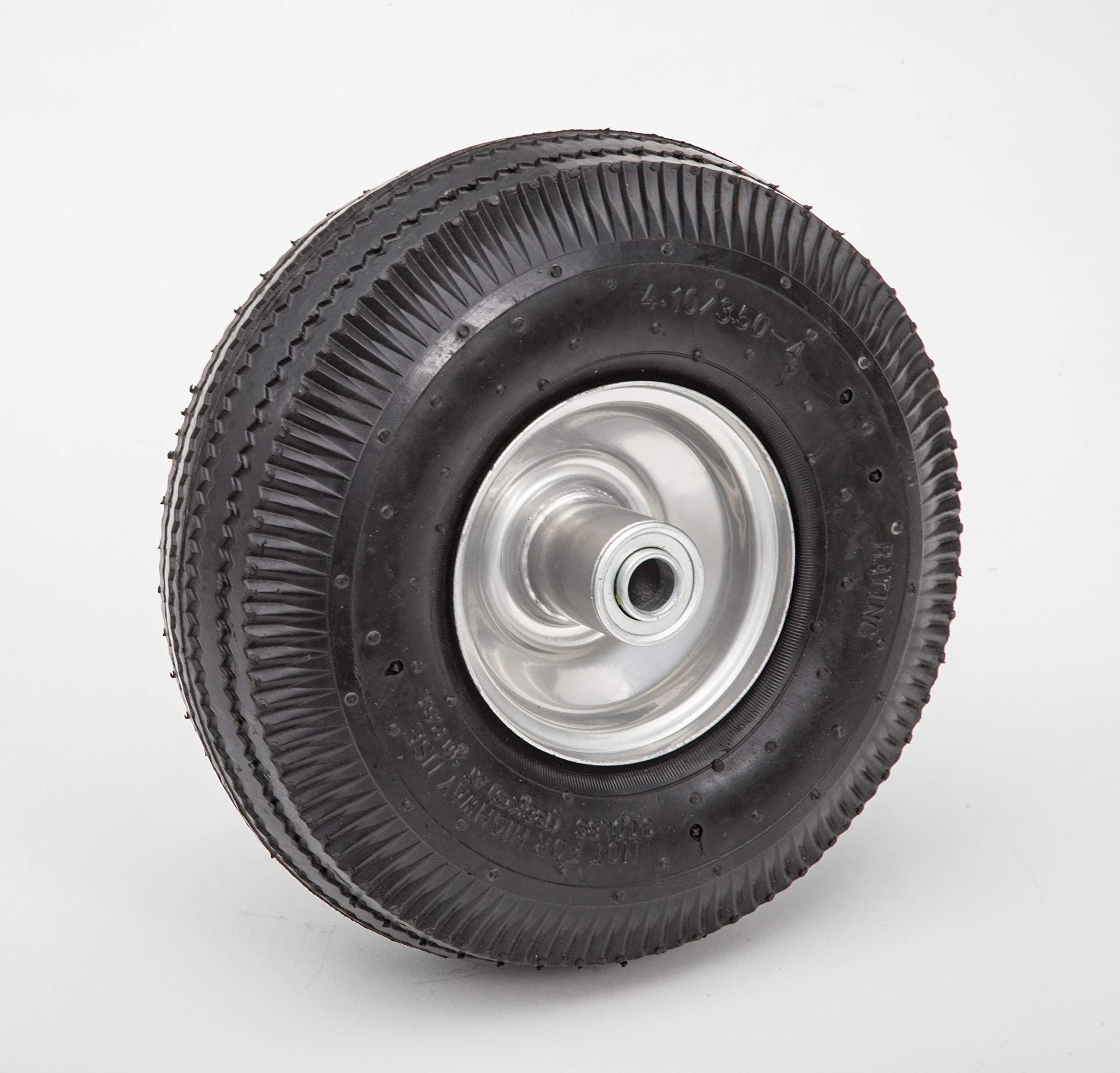 Lapp Wheels 4.10/3.50-4 Pneumatic Tire, Wagon/Utility cart/Hand truck Replacement, Gray, Set of 4