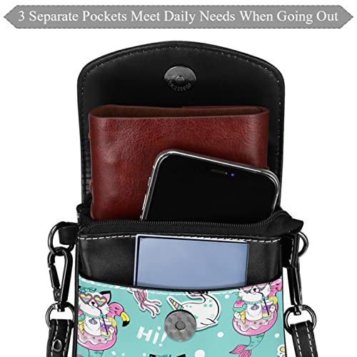 Small Crossbody Bag Rainbow Cat Cell Phone Purse Wallet