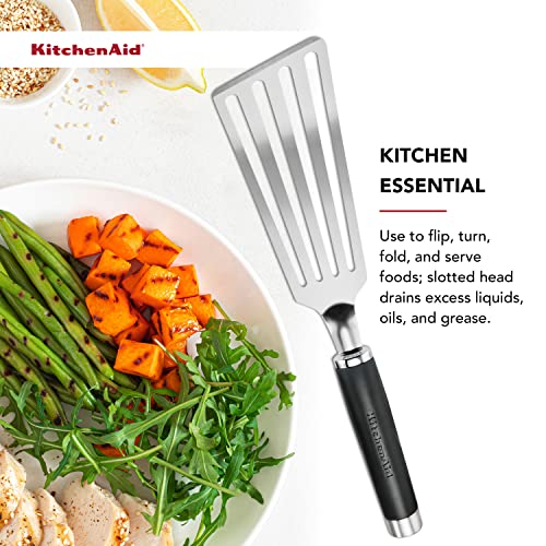 KitchenAid Gourmet Stainless Steel Flex Turner, One Size, Black