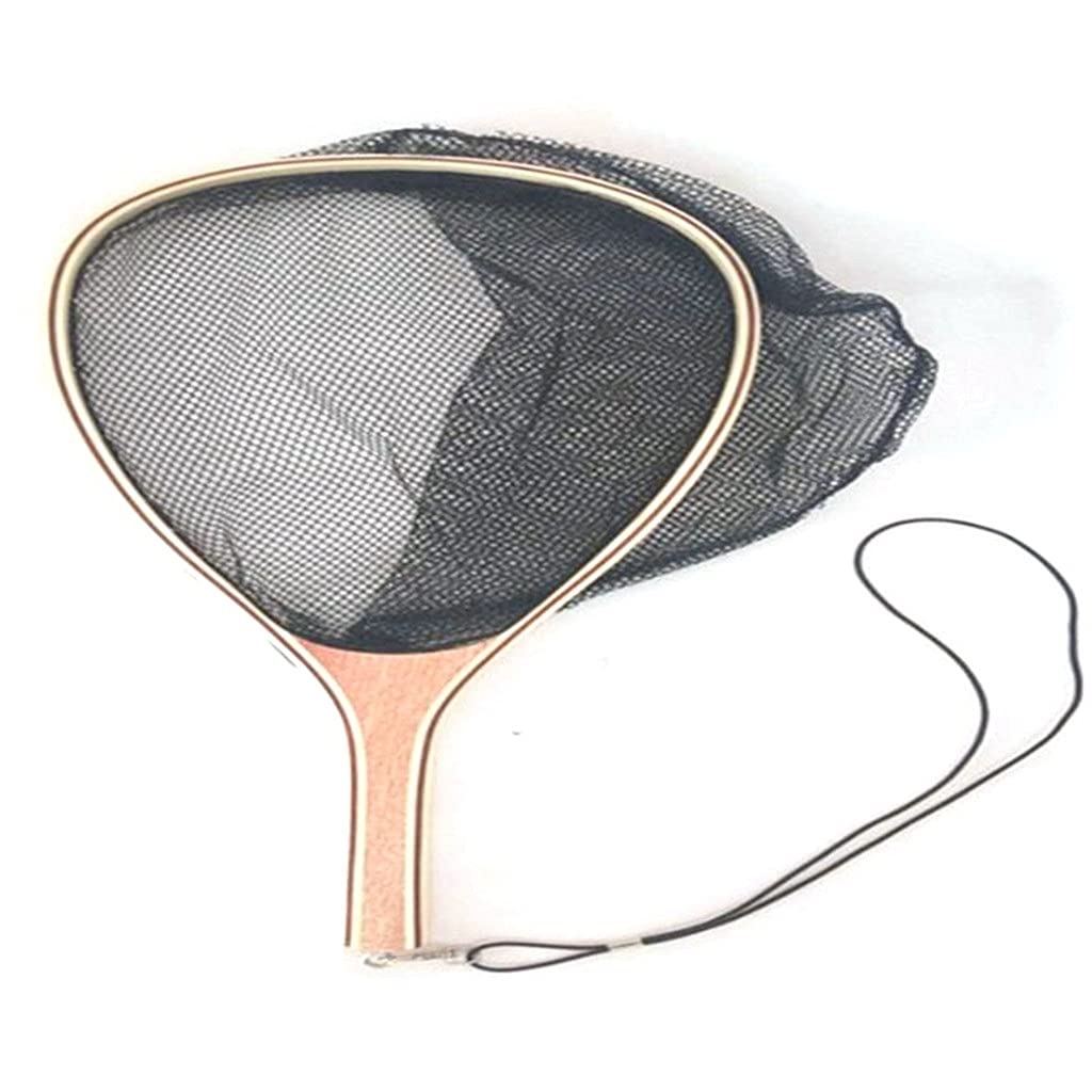 N/A Fishing Net Fly Fly Net Wooden Handle Fly Fishing Hand-Dip Net Durable Nylon Material Net Can Safely Catch Fish