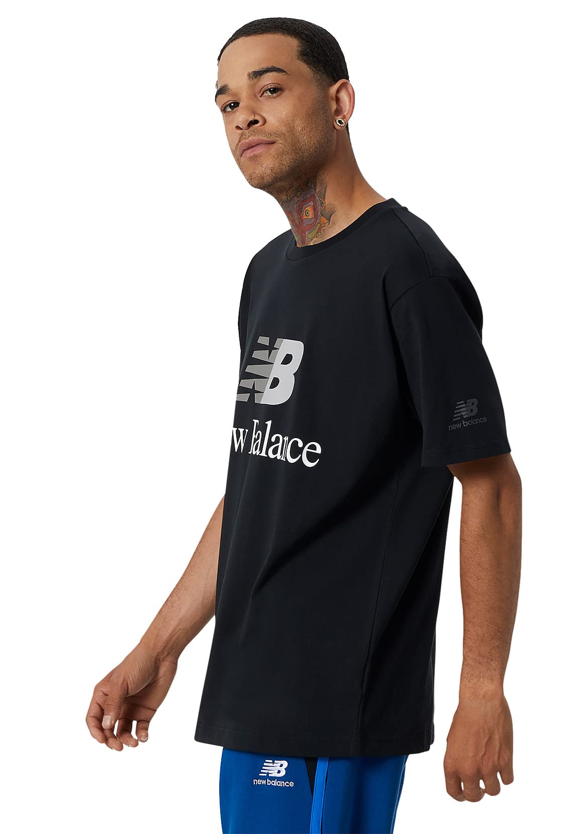 New Balance Men's NB Essentials Celebrate Split Logo Tee, Black, Large