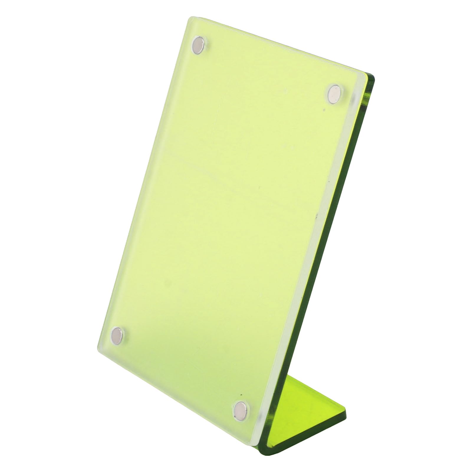 LJCM Slanted Back Photo Frame, Wide Application 3 Inch Multi Purpose Acrylic Self Standing Photo Frame L Shaped for Business Cards for Office (Orange)