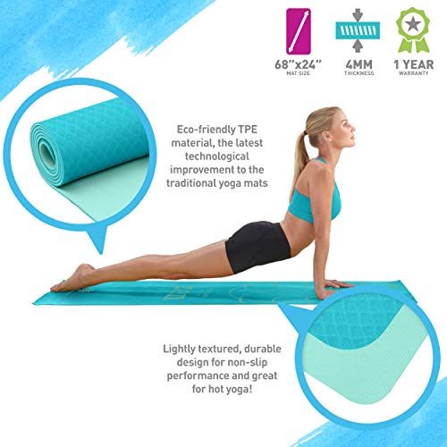 Life Energy 4mm TPE EkoSmart Yoga Mat - Zen Drop