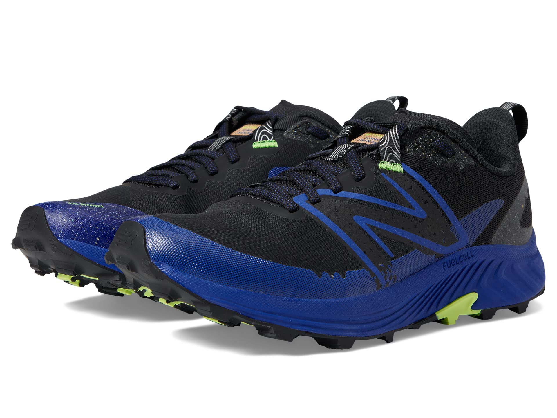 New Balance Men's FuelCell Summit Unknown V3 Trail Running Shoe, Infinity Blue/Black/Vibrant Spring, 11.5
