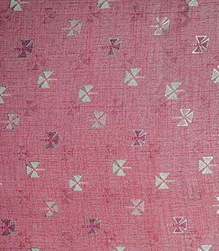 Viscose Rayon Foil Printed Fabric by Yard for Apparel Sewing Craft Upholstery DIY, Width-42" (3-Yards / 108 x 42 inches, Peach 3Y)