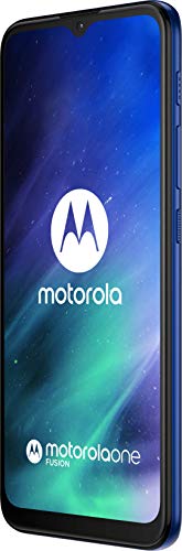 Motorola One Fusion (128GB, 4GB) 6.5", 48MP Quad Camera, 5000mAh Battery, Dual SIM GSM Unlocked Global 4G LTE (T-Mobile, AT&T, Metro) International Model XT2073 (Ocean Blue)