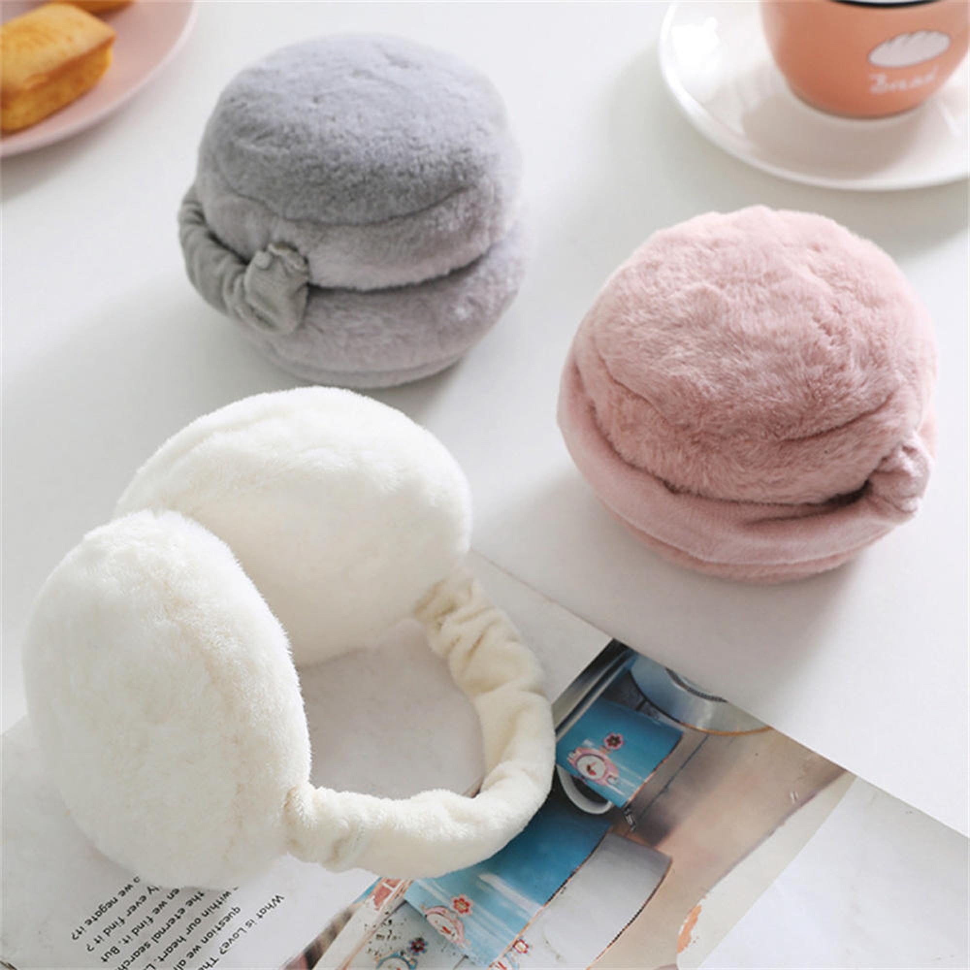 MIPAHI Women Ear Muffs Autumn And Winter Warm Knitted Earmuffs,Short Plush Simple Earmuff, Ears Warmer