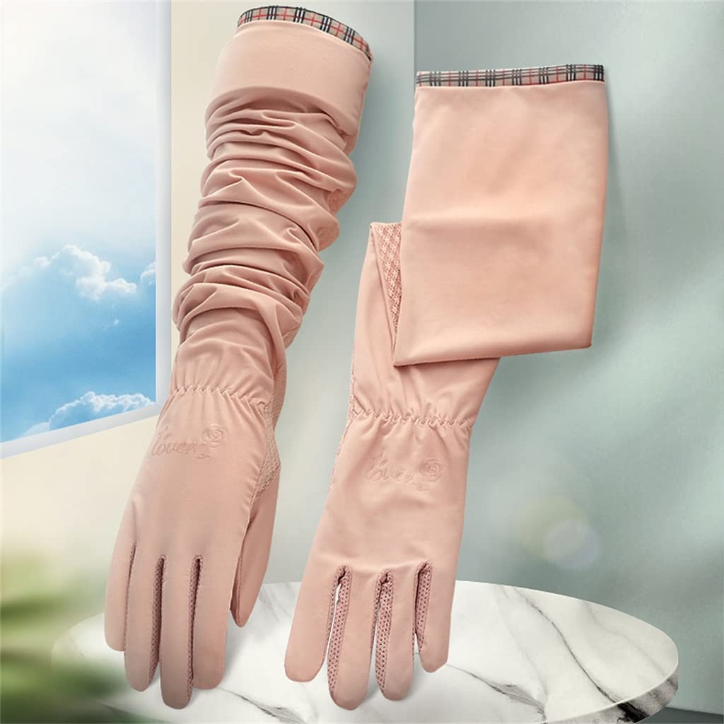 N/A Long Gloves Summer Thin Outdoor Armguard Sleeves Ladies Driving Riding Ice Mesh Breathable (Color : B, Size : 61 * 18 * 25cm)