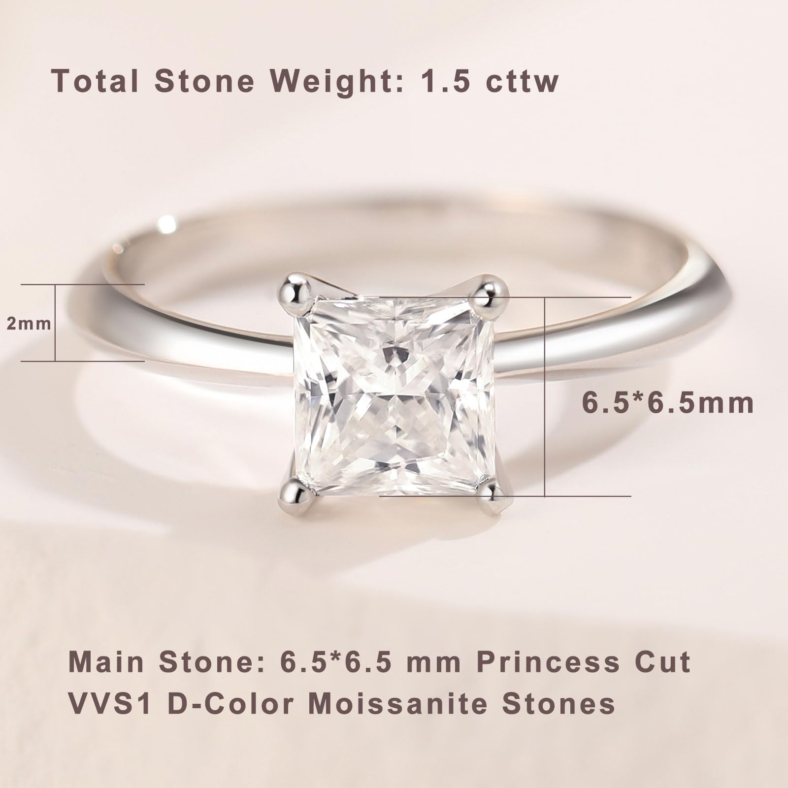 Newshe Wedding Bands for Women Engagement Anniversary Eternity Ring White Cz 925 Sterling Silver Size 5-10 (Cushion halo, 6)