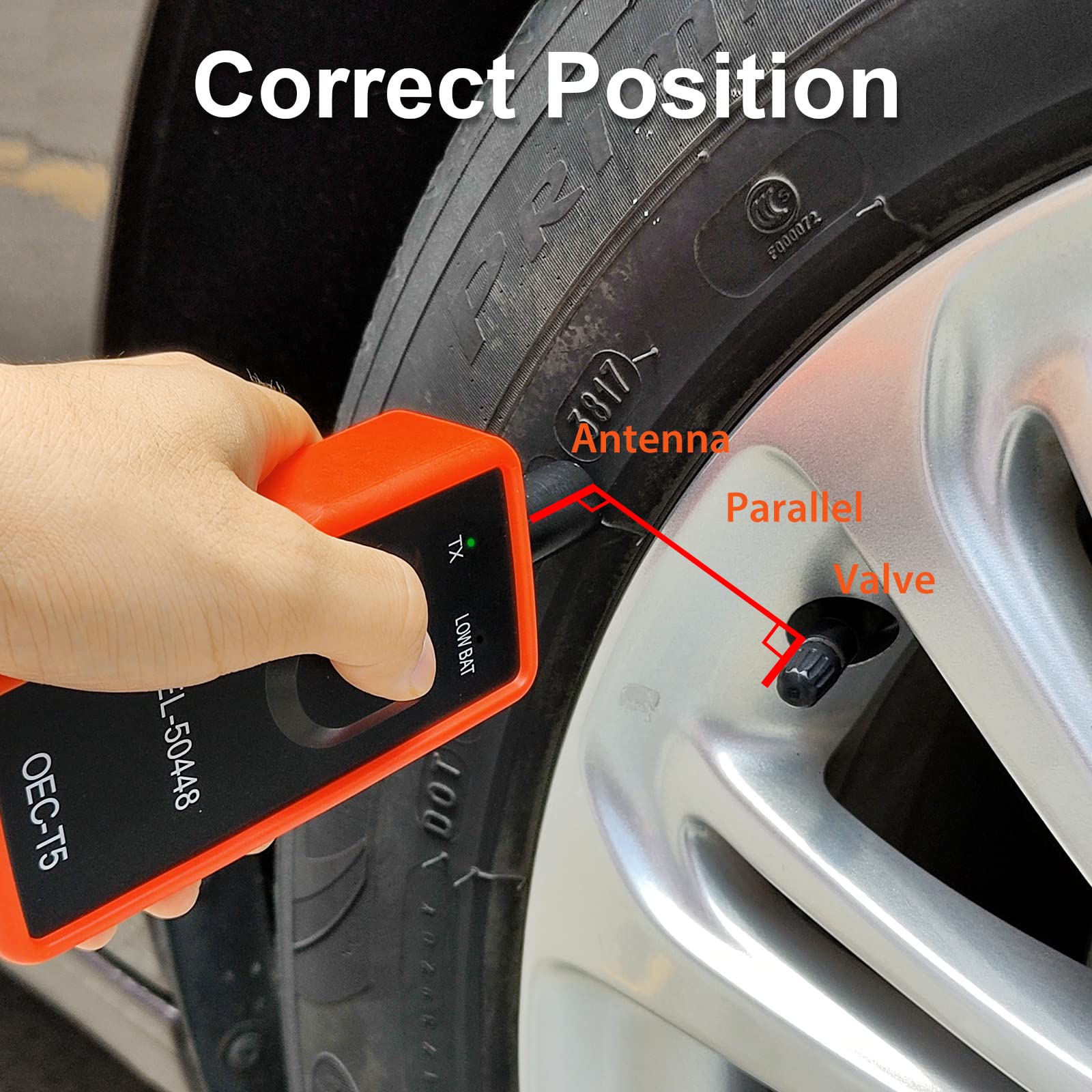 JDIAG EL-50448 TPMS Relearn Tool for Auto Tire Pressure Monitor System Sensor Activation TPMS Reset Tool OEC-T5 for Buick/Chevy/Cadillac Series Vehicles 2023 Edition