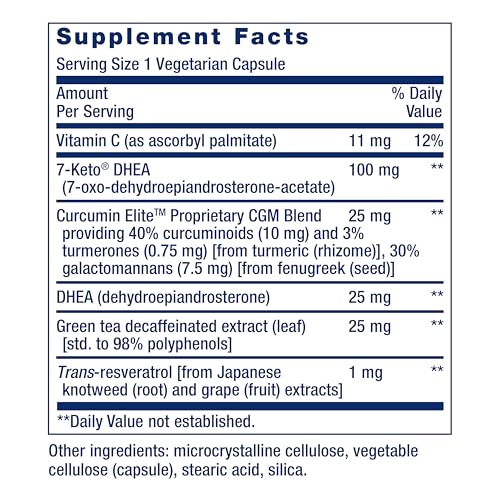 Life Extension DHEA Complete with 7-Keto - Maximize Support of Healthy Body Weight, Mood, Lean Muscle Mass, Libido & More - Non-GMO, Gluten-Free, Vegetarian - 60 Capsules