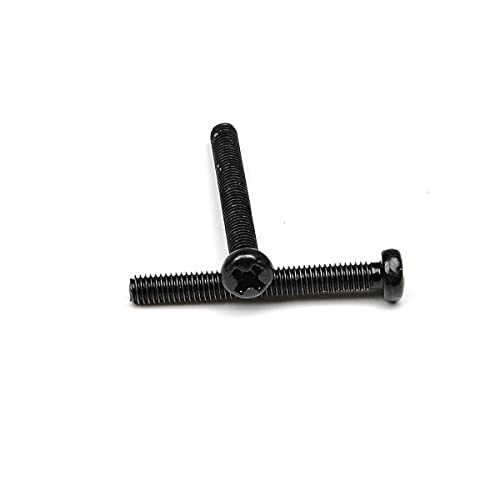 Musiclily Basic 3x25mm Metal Metric Thread Humbucker Pickup Height Adjustment Screws Humbucker Pickup Ring Mounting Screws for Epiphone SG Import Pickups, Black (Set of 20)